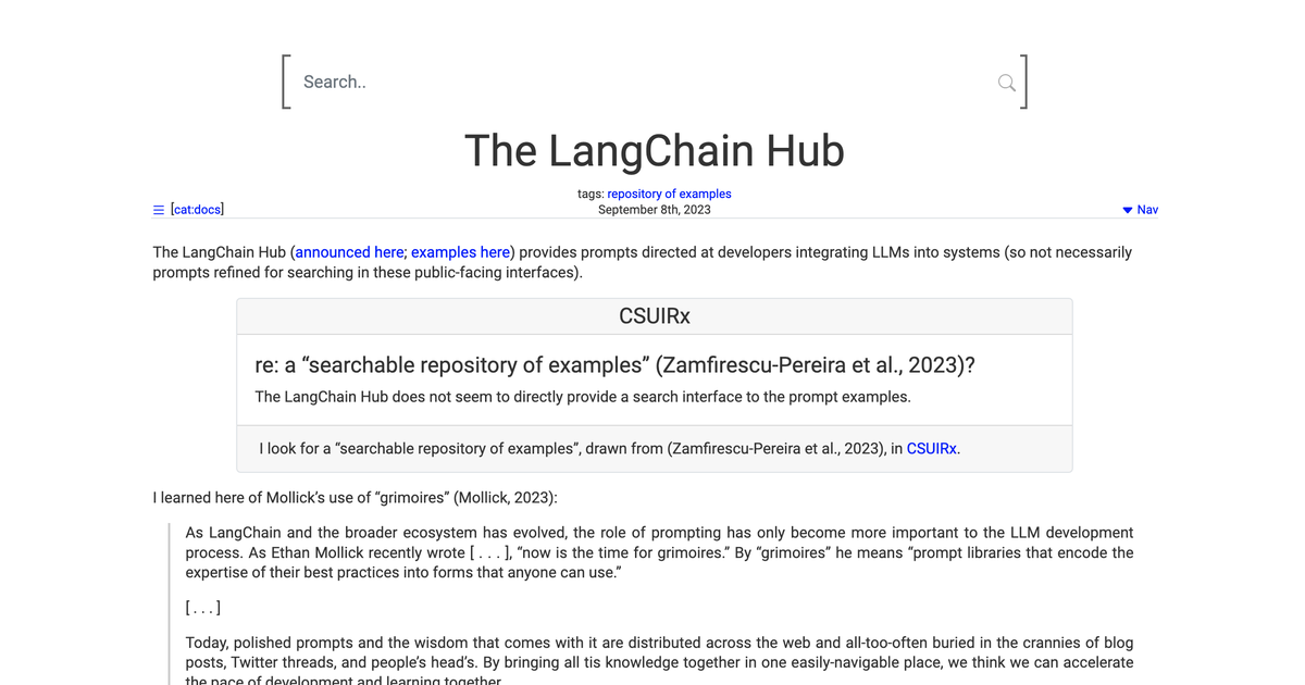 The LangChain Hub